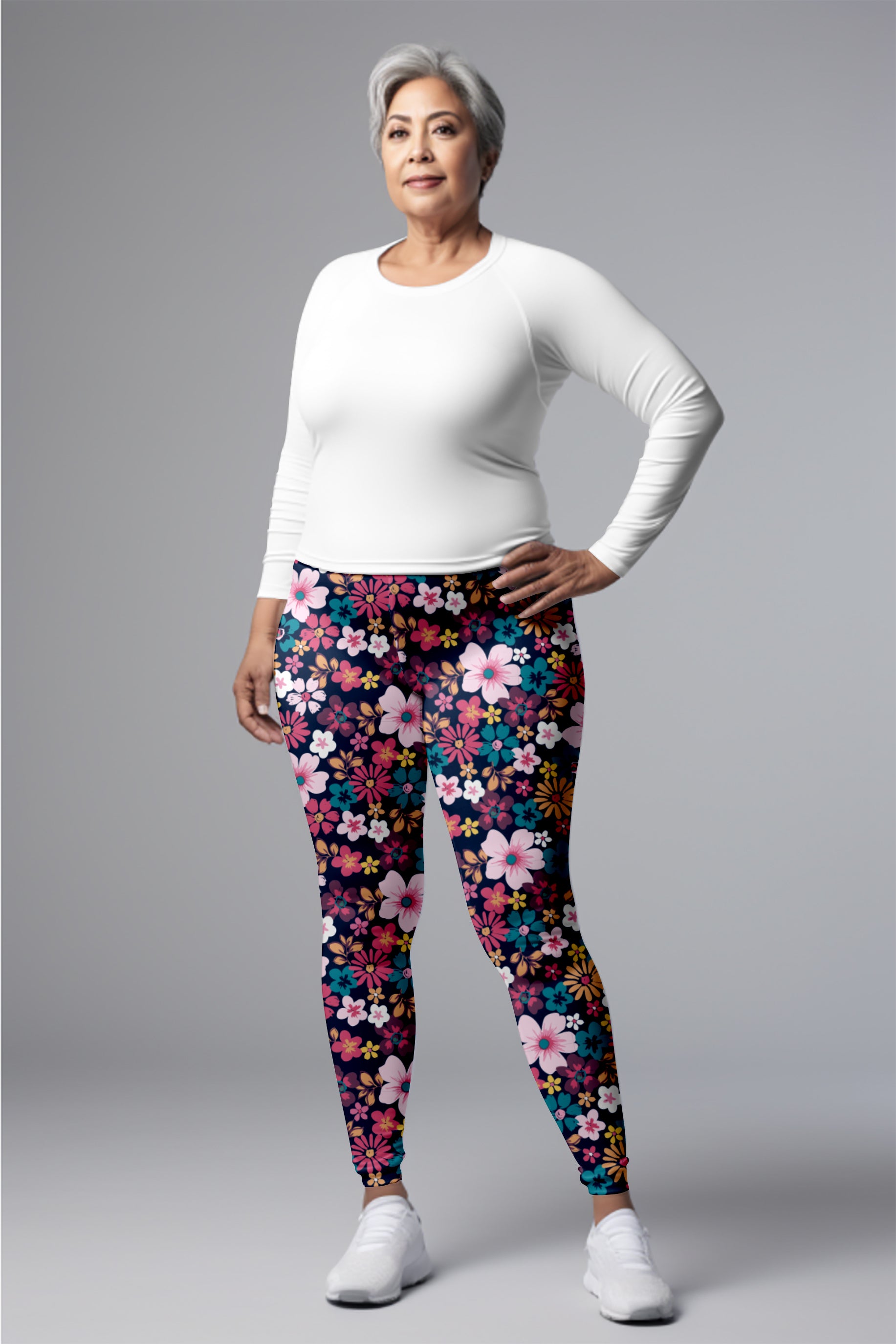 Floral Frolic – Leggings With Playful & Chic Floral Design – Comfee